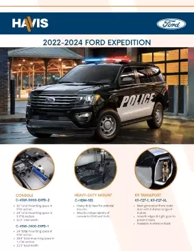 Vehicle-Specific 24" Wide Flat Console for 2022-2024 Ford Expedition ...